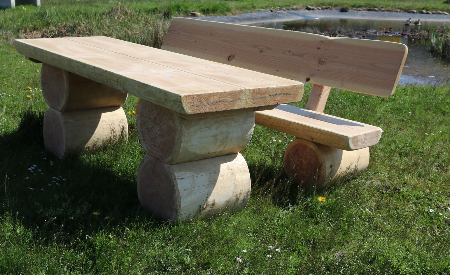 Feldberg rustikale Holzbank mit Lehne 2,00 m lang